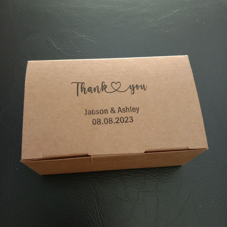100 Kraft White Rectangle Favor Boxes Personalized Wordings – JoyAus